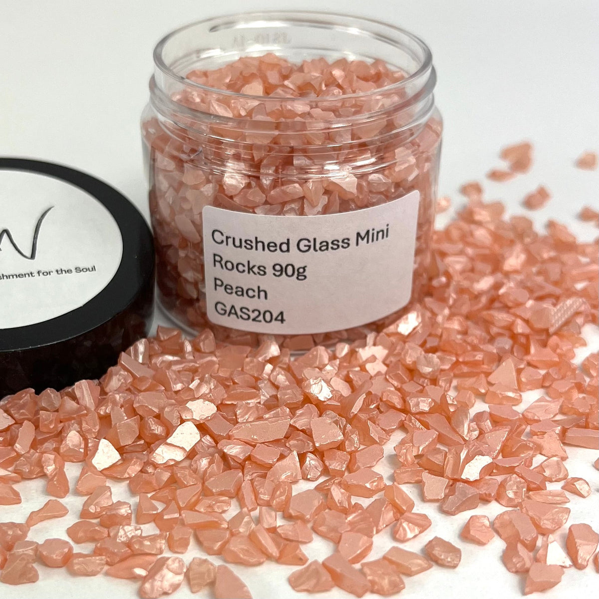 Crushed Glass Mini Rocks 90g Jar - Peach — Harry & Wilma