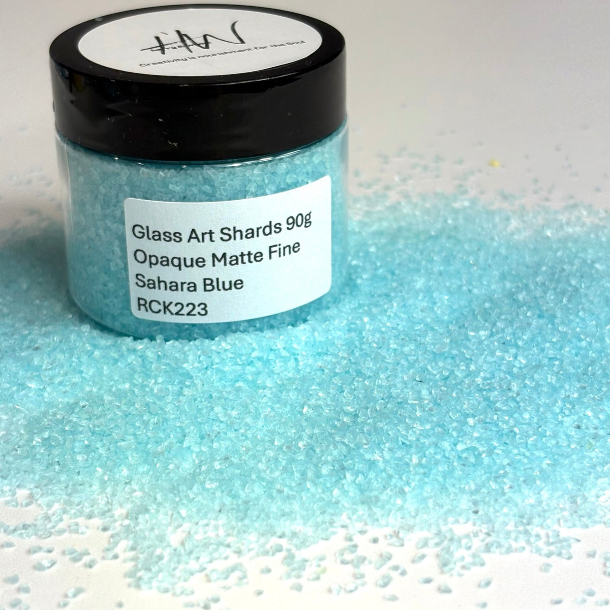Glass Art Shards 90g Jar - Opaque Matte Fine Sahara Blue — Harry & Wilma