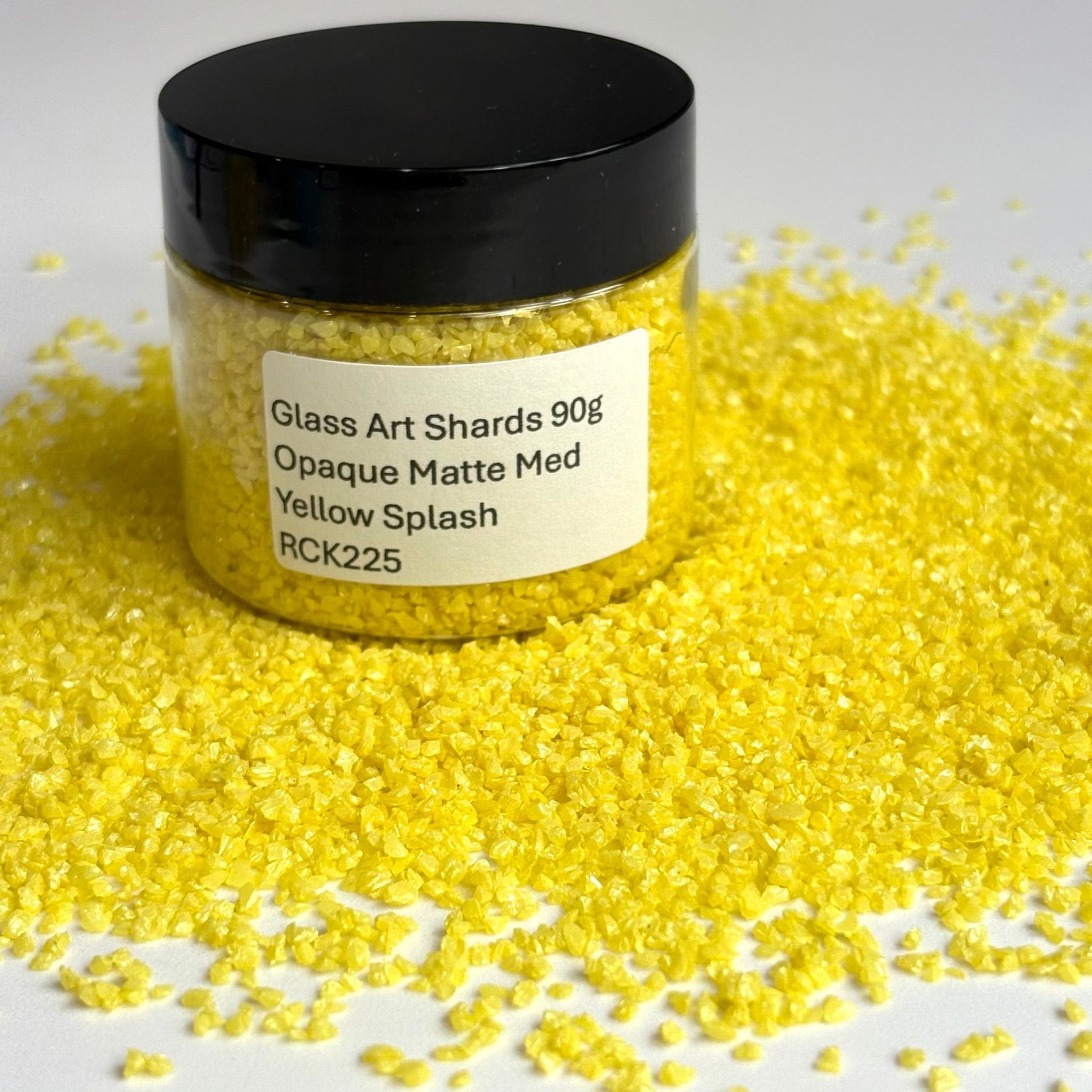 Glass Art Shards 90g Jar - Opaque Matte Med Yellow Splash — Harry & Wilma