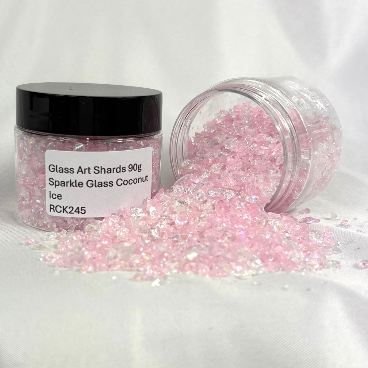 Glass Art Shards 90g Jar - Sparkle Glass Coconut Ice — Harry & Wilma