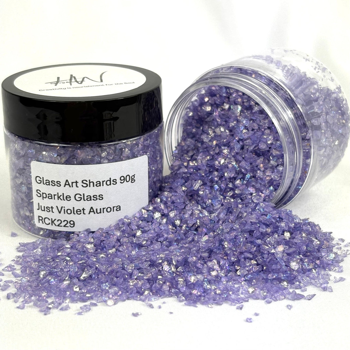 Glass Art Shards 90g Jar - Sparkle Glass Just Violet Aurora — Harry & Wilma