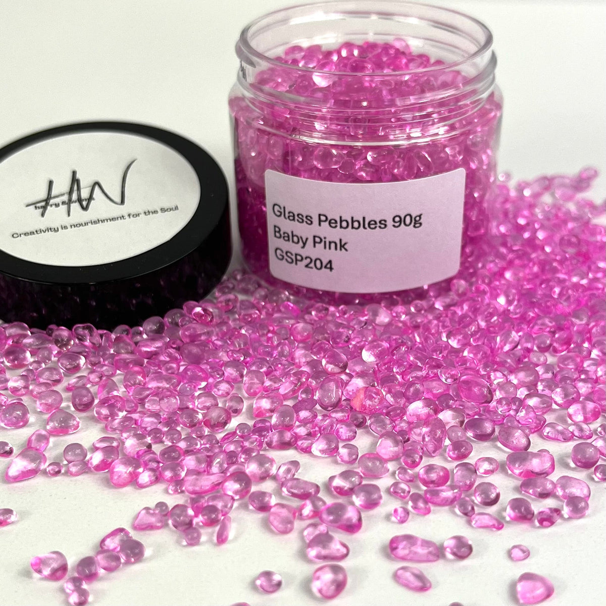 Glass Pebbles 90g Jar - Baby Pink — Harry & Wilma