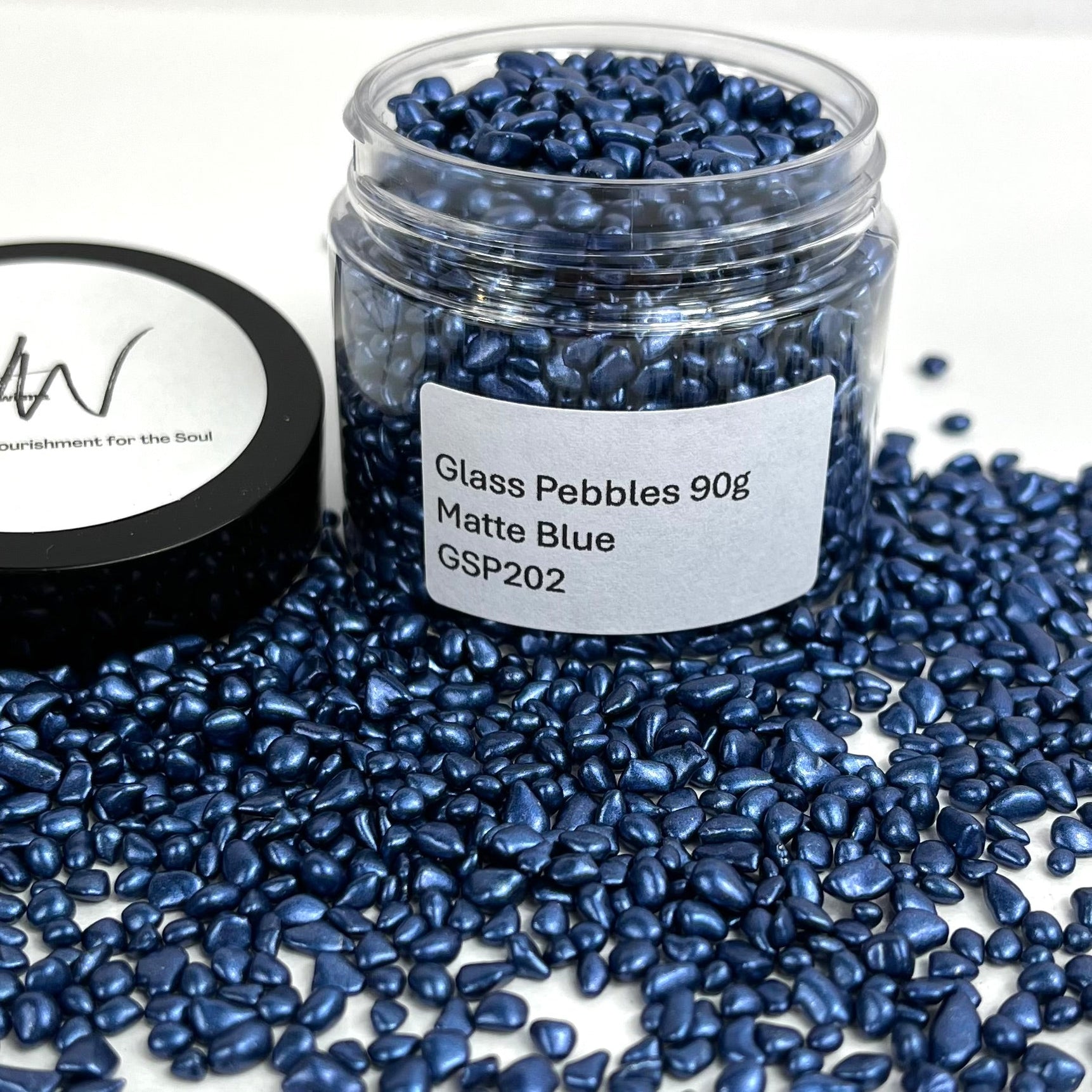 Glass Pebbles 90g Jar - Matte Blue — Harry & Wilma