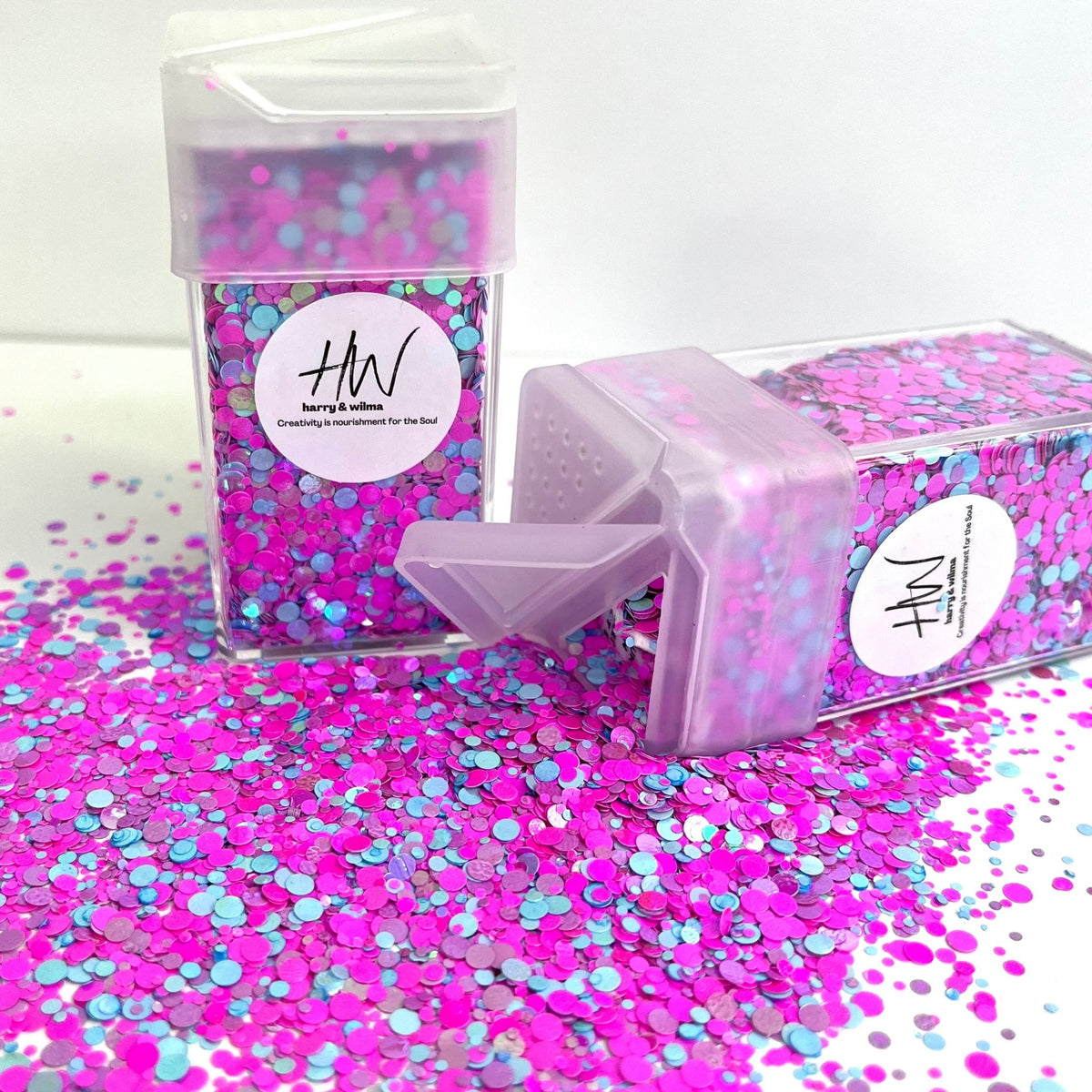 Glitter Round Pink & Purple Mix 42.5g — Harry & Wilma