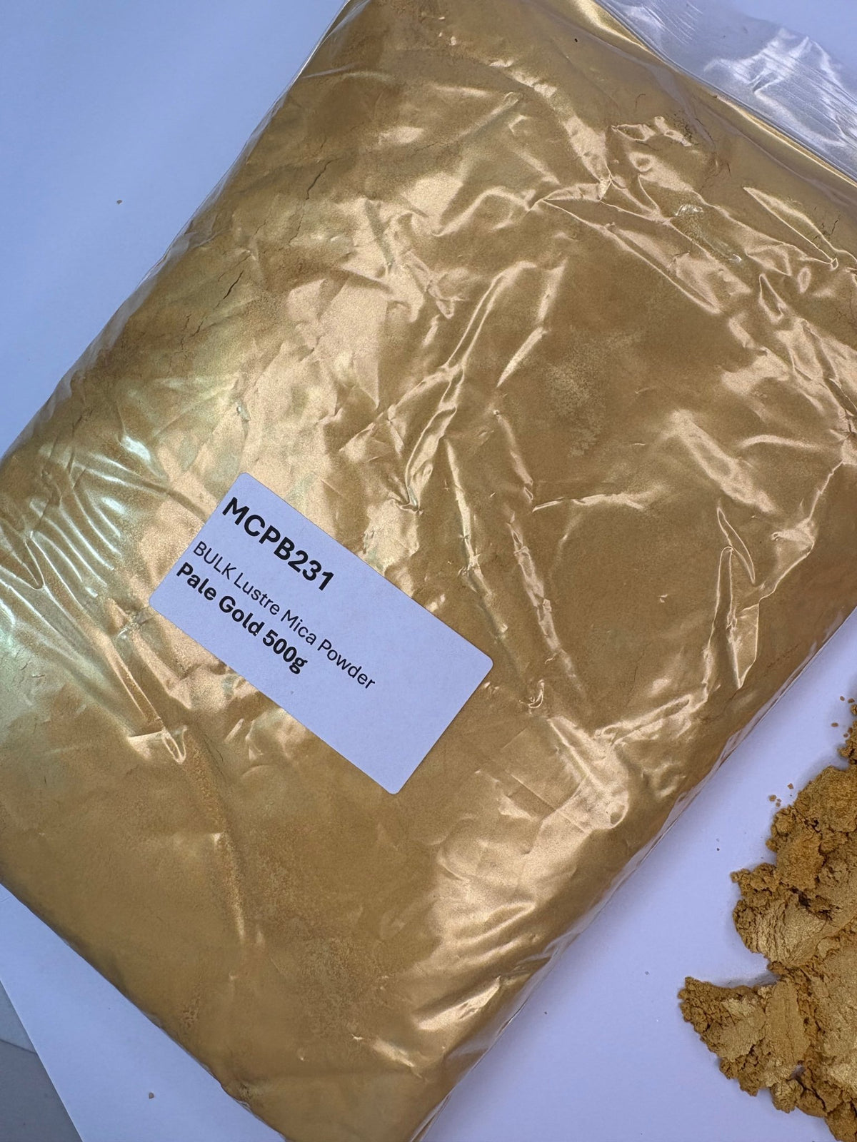 Pale Gold BULK Lustre Mica Powder 500g bag — Harry & Wilma