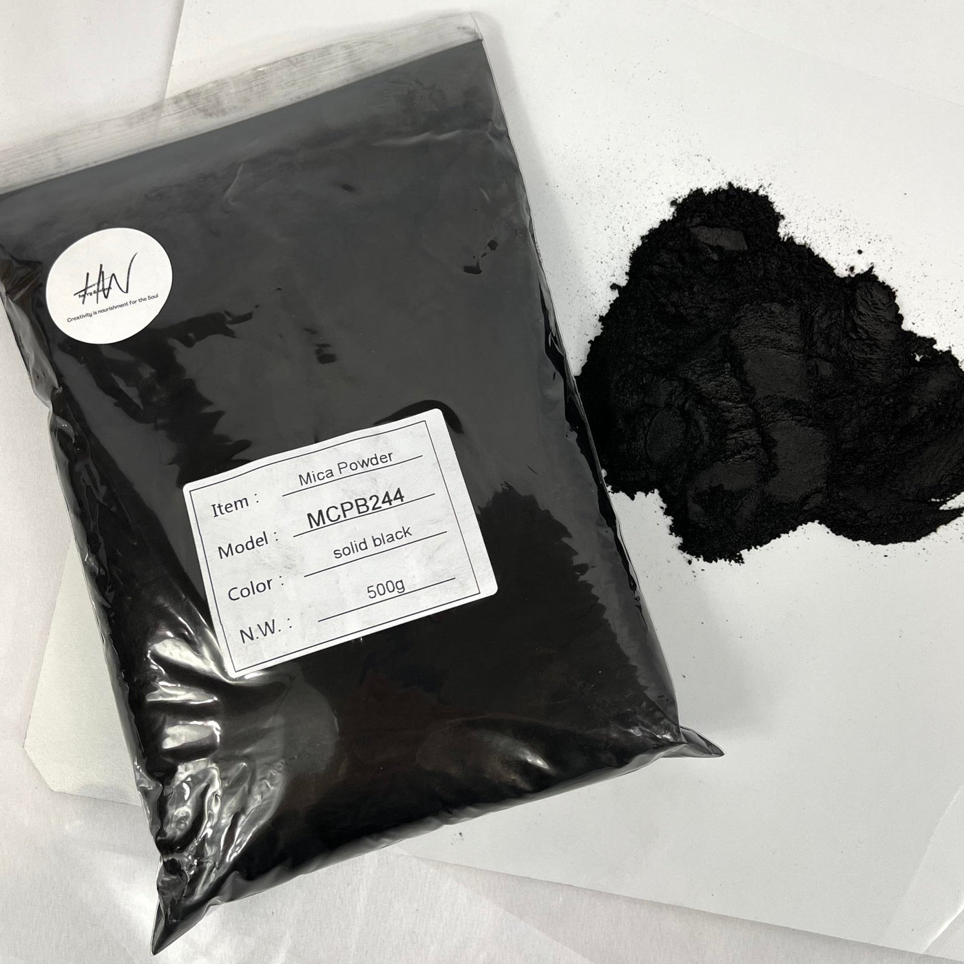 Solid Black BULK Lustre Mica Powder 500g bag — Harry & Wilma