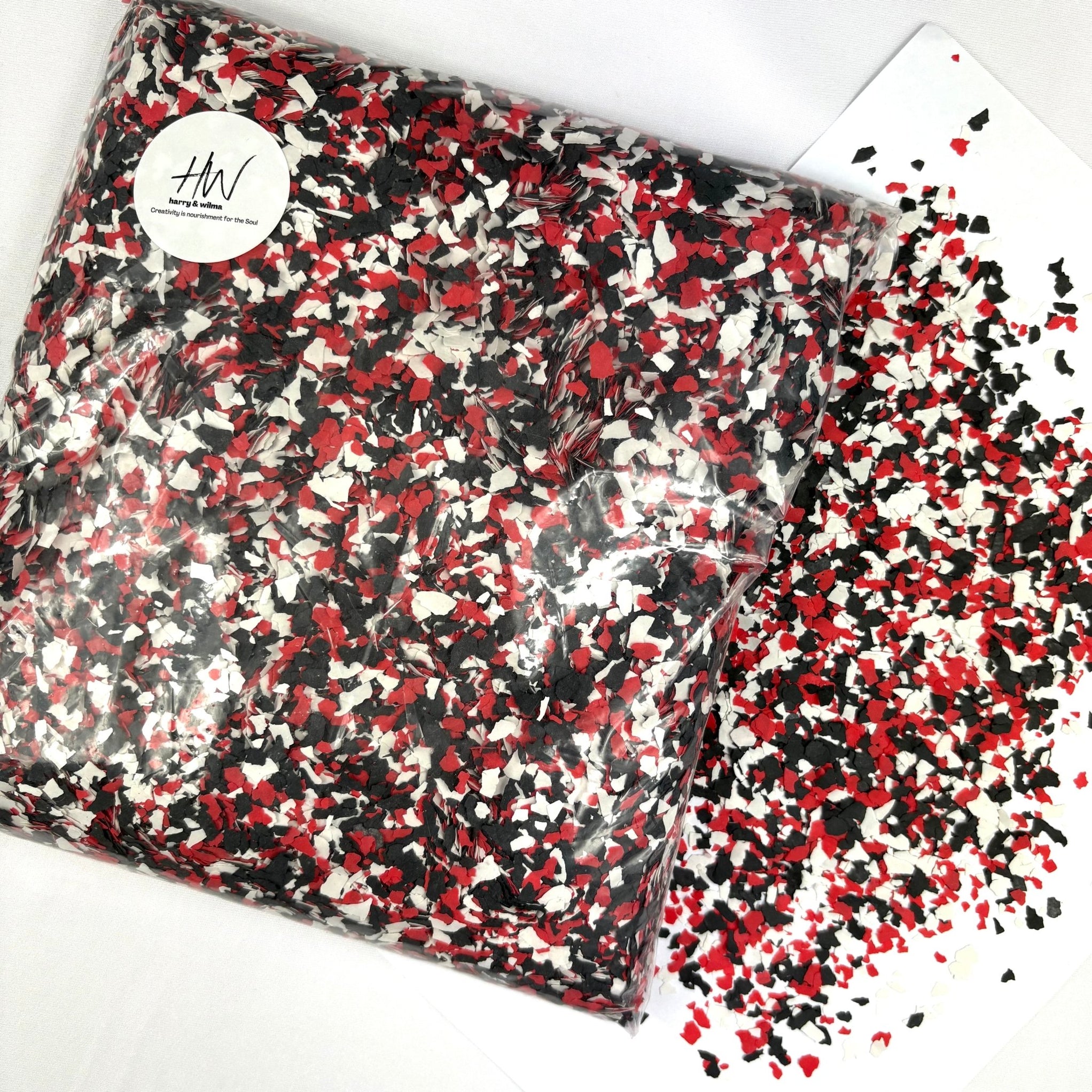 Vinyl Flakes 10kg - Flame Red Mix — Harry & Wilma