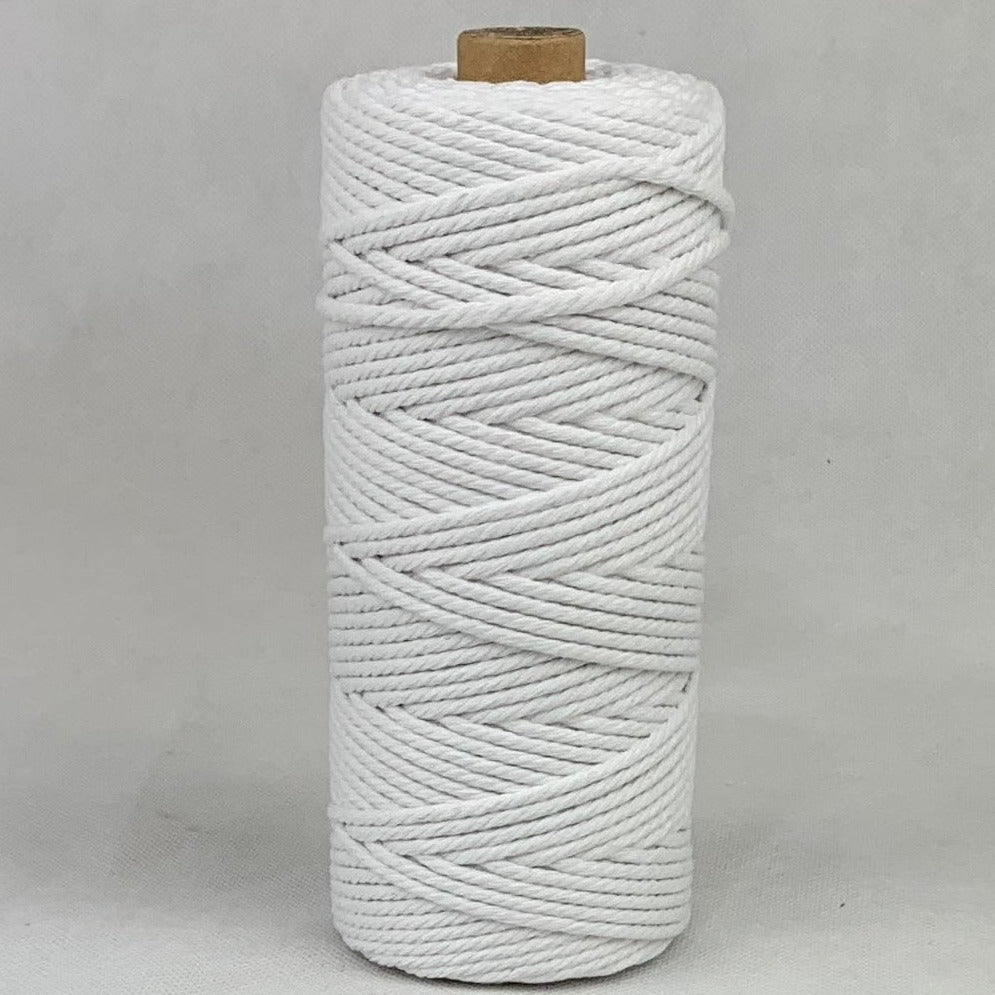 3mm Macrame Cotton Rope White 100mtr roll — Harry & Wilma